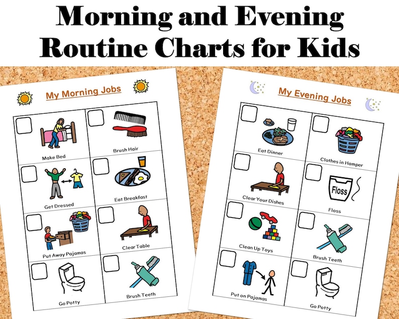 Morning and Evening Routine Chart for Kids - Etsy