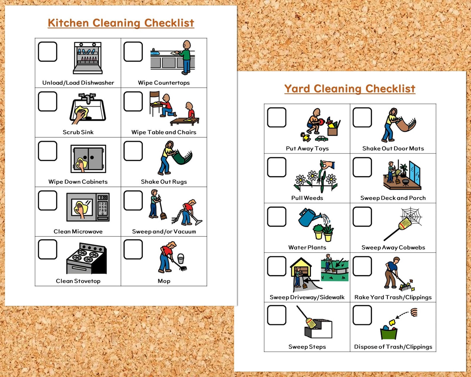Printable Kids Cleaning Checklists With Pictures - Etsy