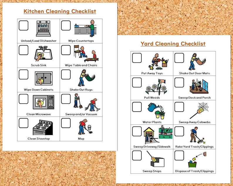 Printable Kids Cleaning Checklists With Pictures - Etsy