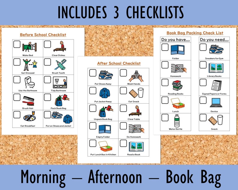 Morning and Afternoon School Routine Checklist for Kids - Etsy