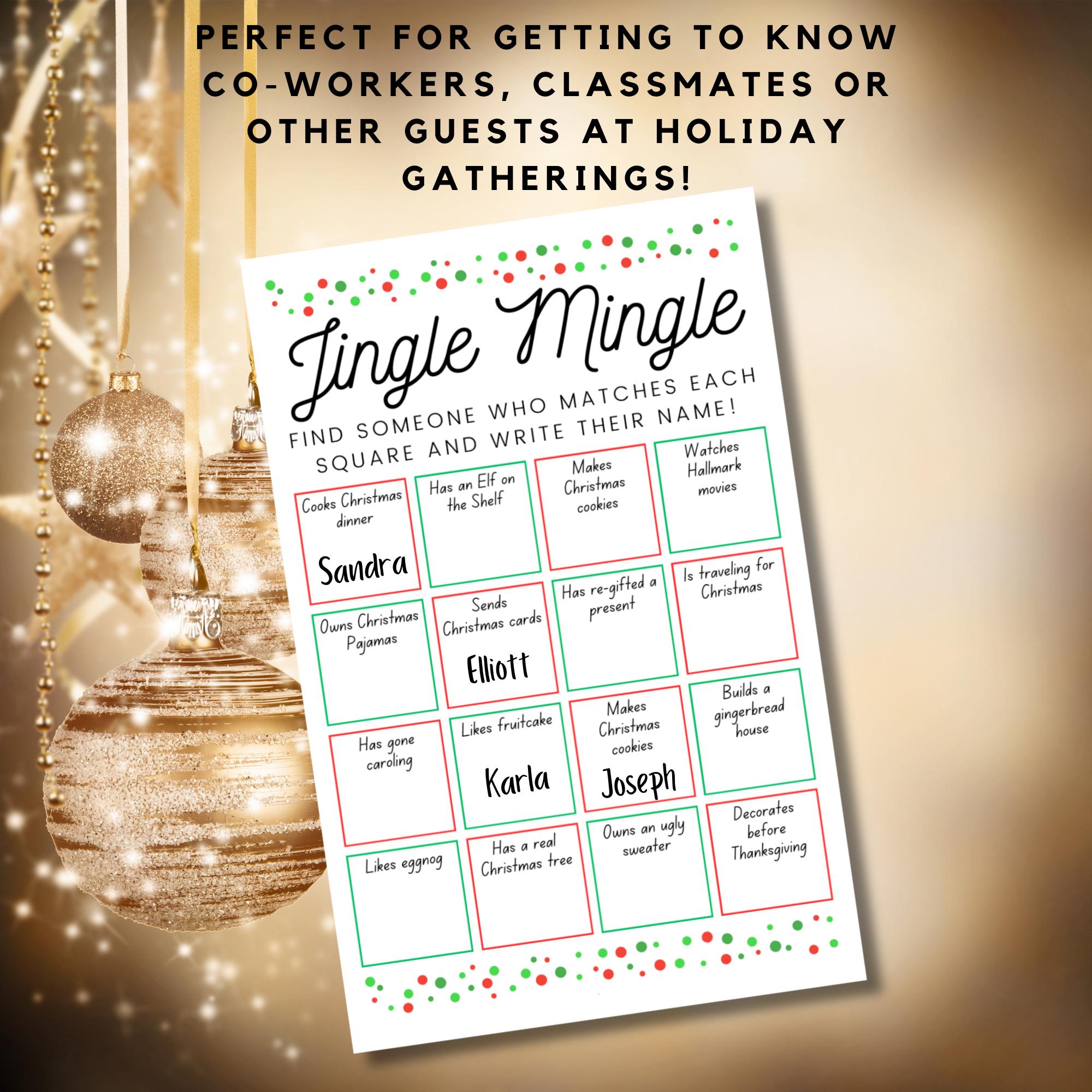 Christmas Mingle Bingo - Mix and Mingle Bingo for Work or Classroom ...