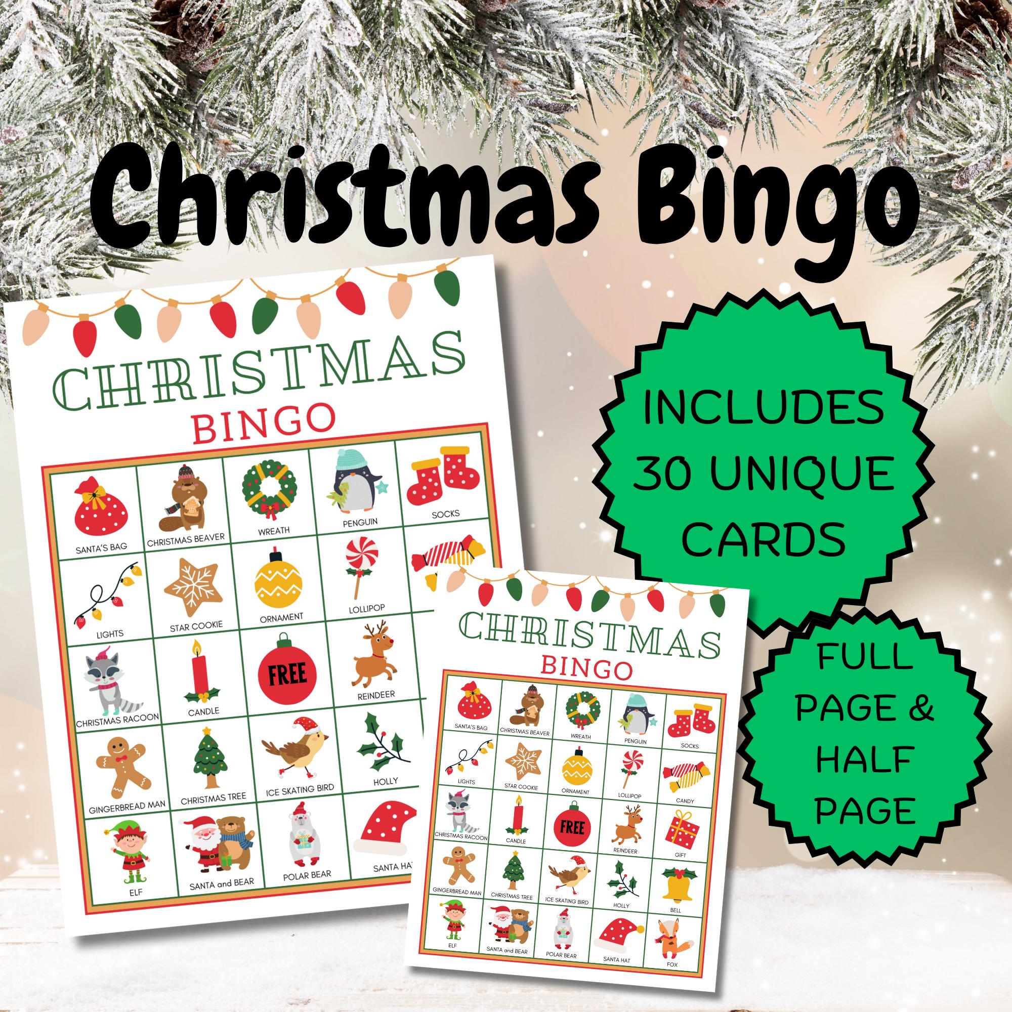 Printable Christmas Bingo Game for Family Celebration or Classroom ...