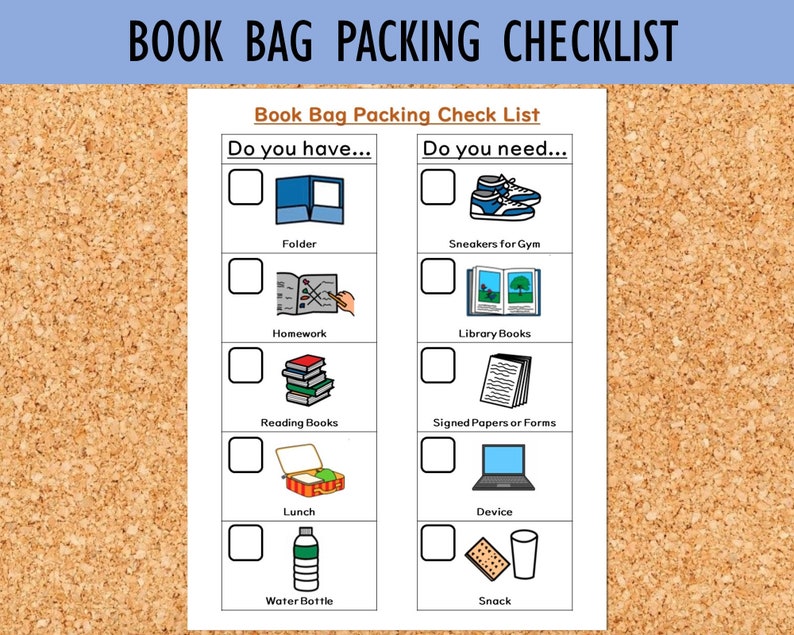 Morning and Afternoon School Routine Checklist for Kids - Etsy