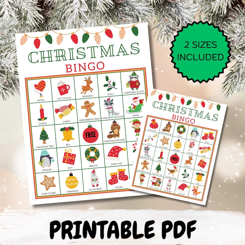 Printable Christmas Bingo Game for Family Celebration or Classroom ...