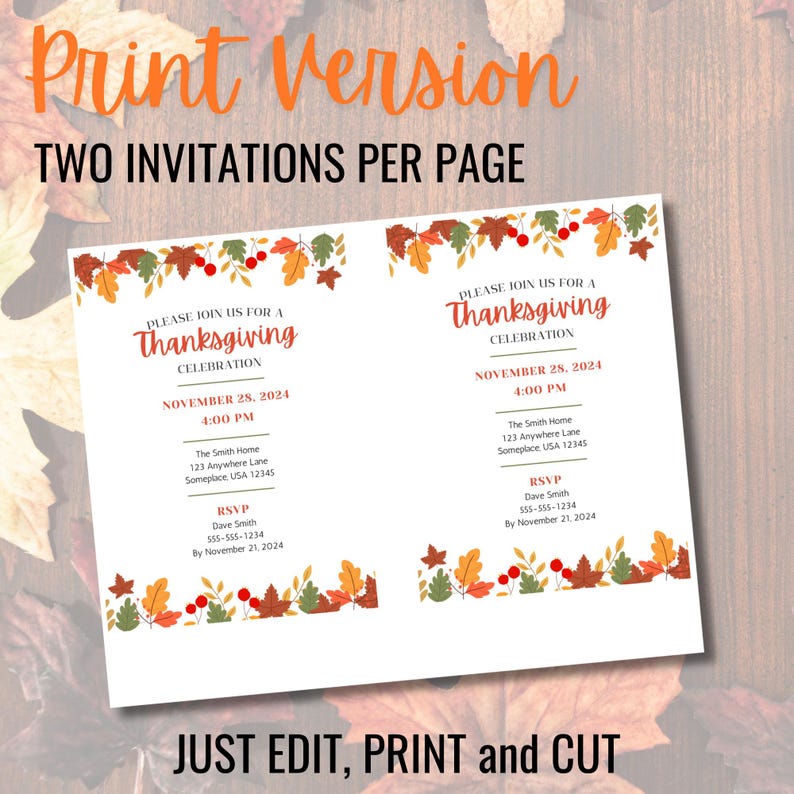 Thanksgiving Invitation / Print and Digital Friendsgiving Invitation ...