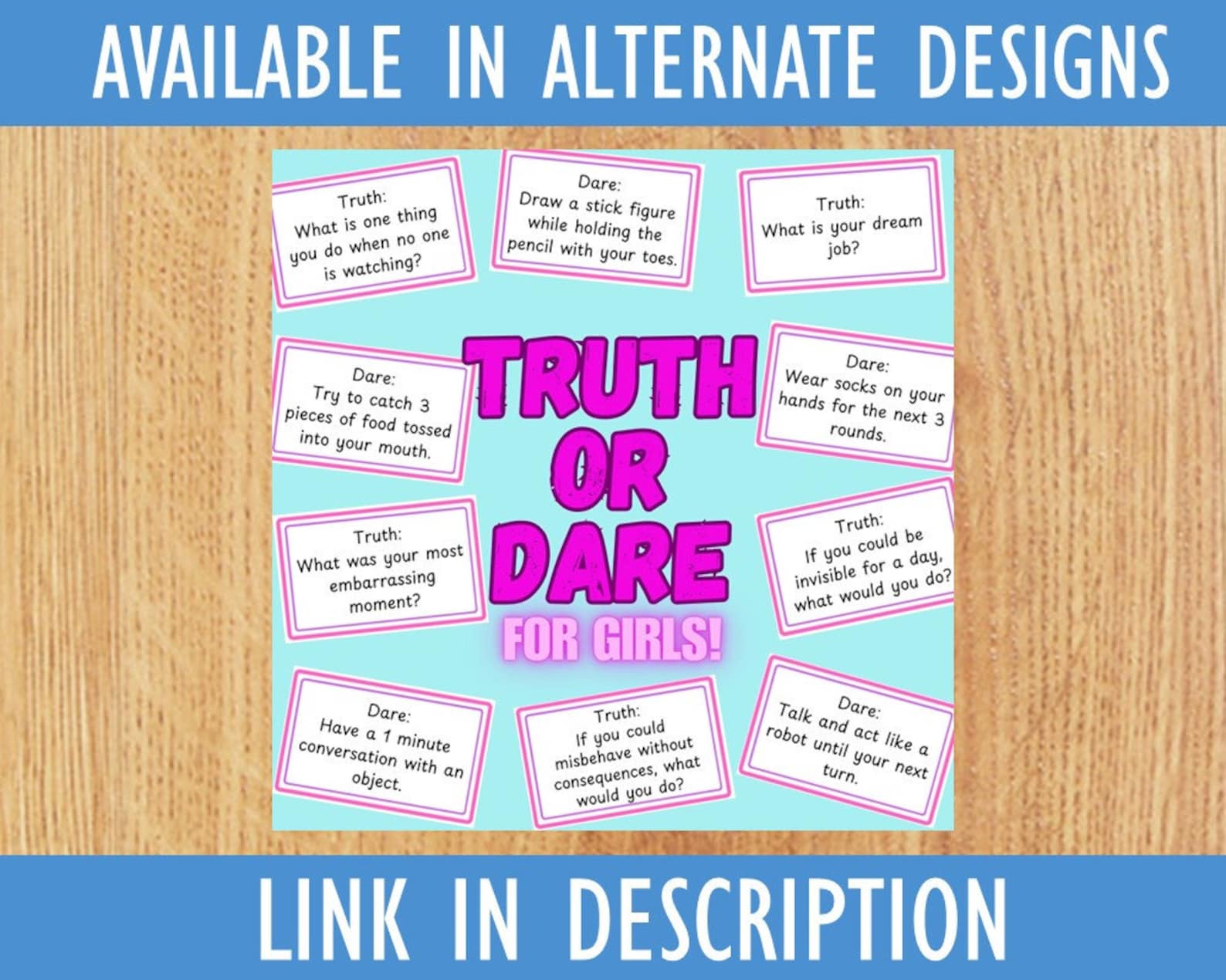 Truth or Dare Printable Game for Kids - Etsy
