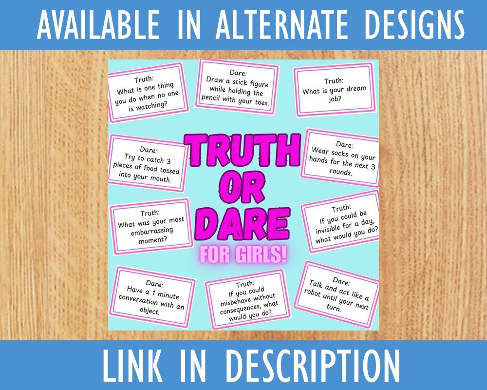 Truth or Dare Printable Game for Kids - Etsy
