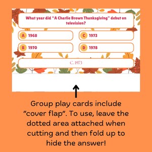 Thanksgiving Trivia Game - Turkey Trivia Friendsgiving Game or Fun ...