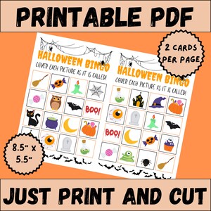 Halloween Bingo Cards- Halloween Kids Bingo! - Etsy