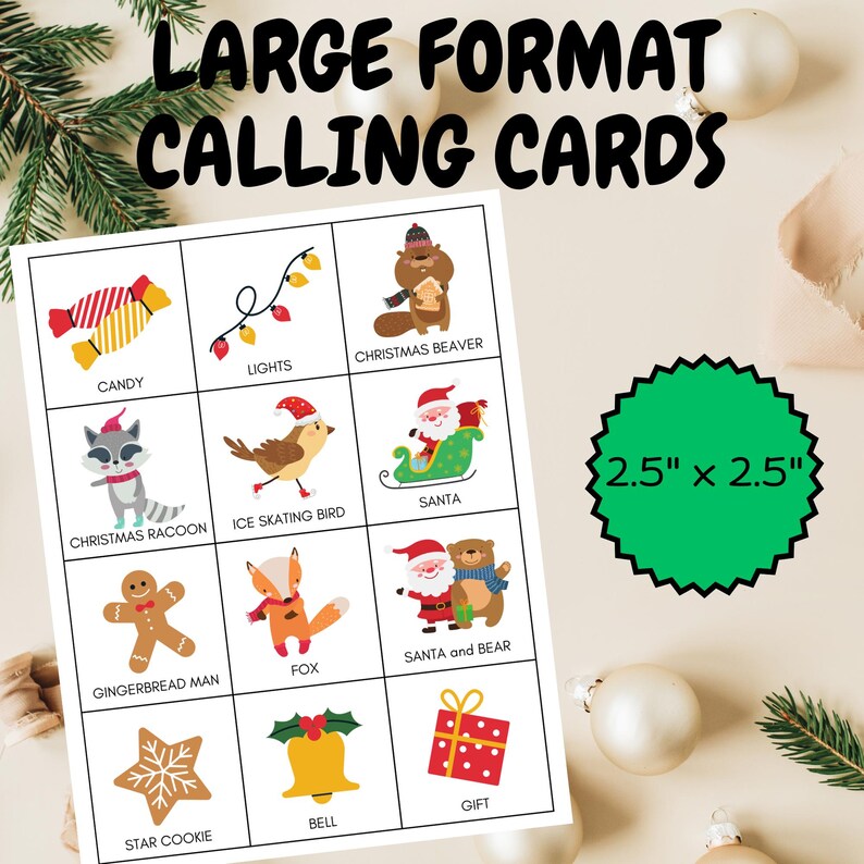 Printable Christmas Bingo Game for Family Celebration or Classroom ...