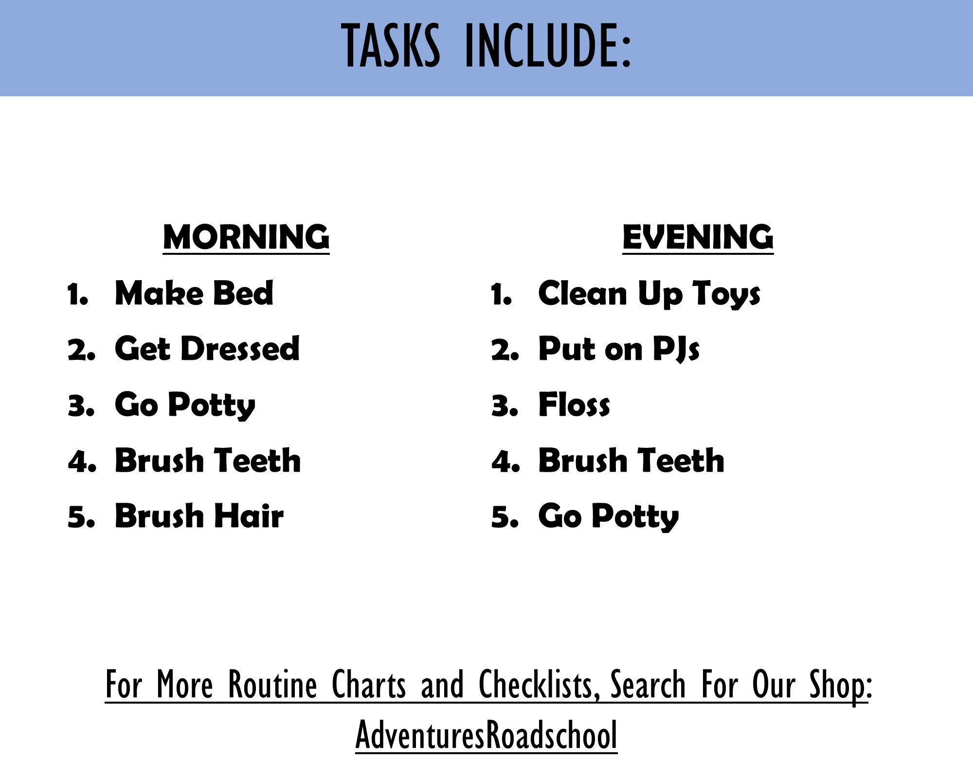 Morning and Evening Routine Chart for Kids - Etsy