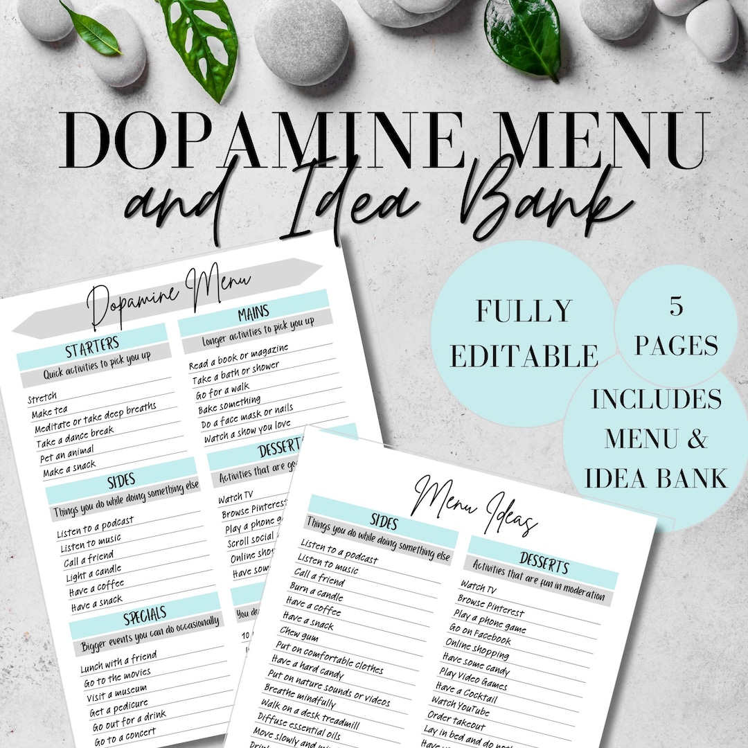 Dopamine Menu- Fully Editable and Printable Aesthetic Dopamenu - Etsy