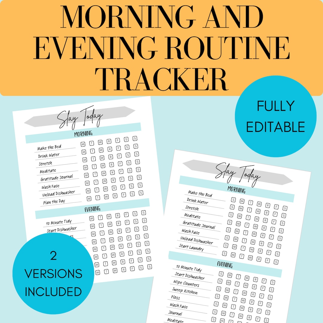 Slay the Day Morning and Evening Healthy Habit Routine Builder and ...