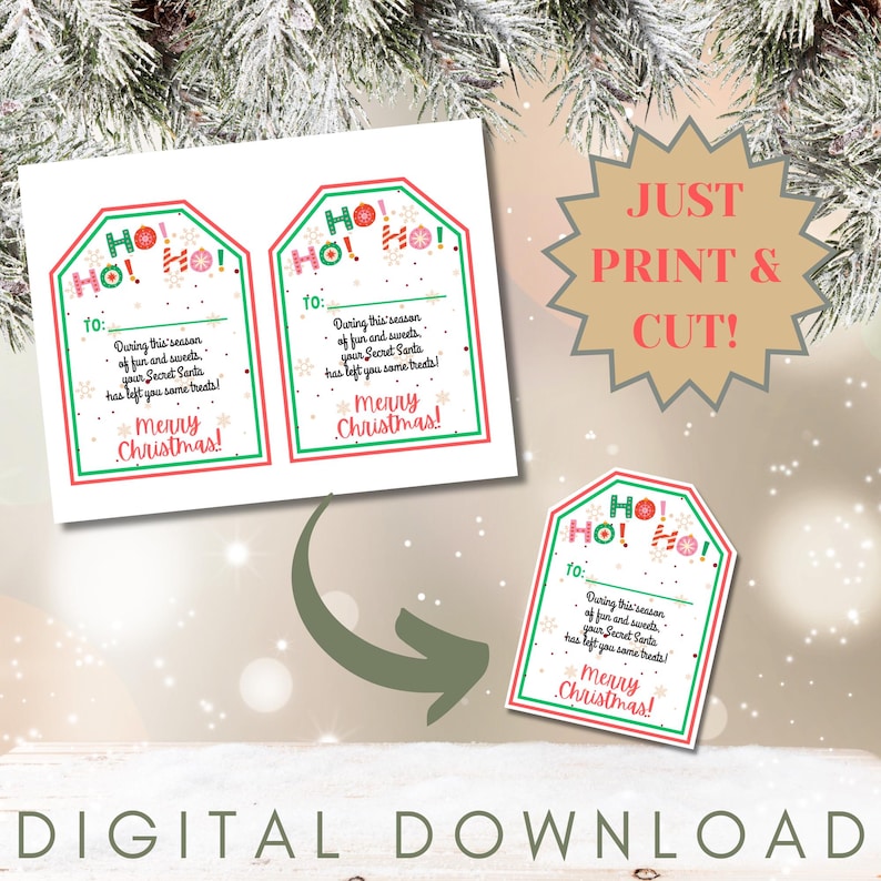 Printable Secret Santa Gift Tags / Editable Secret Santa Tags - Etsy