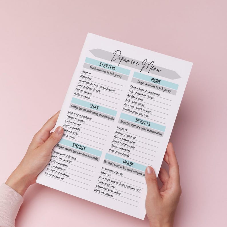 Dopamine Menu- Fully Editable and Printable Aesthetic Dopamenu - Etsy