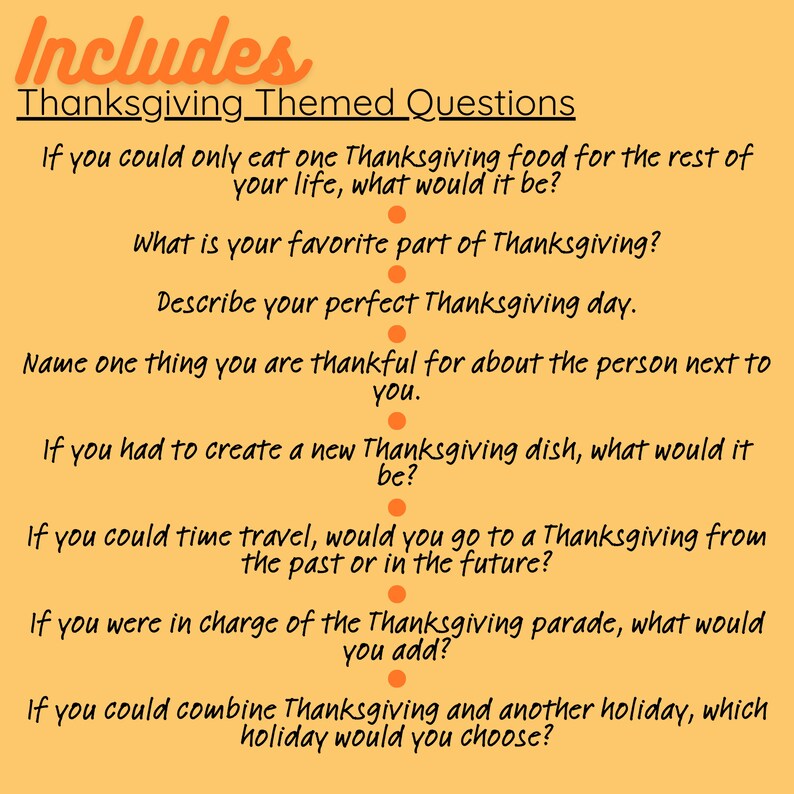 Thanksgiving Dinner Family Conversation Starters - Etsy