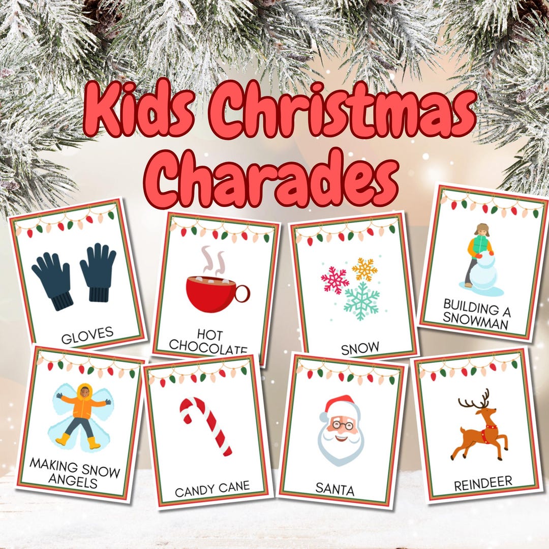 Christmas Charades for Kids With Picture Clues / Kids Christmas Games ...