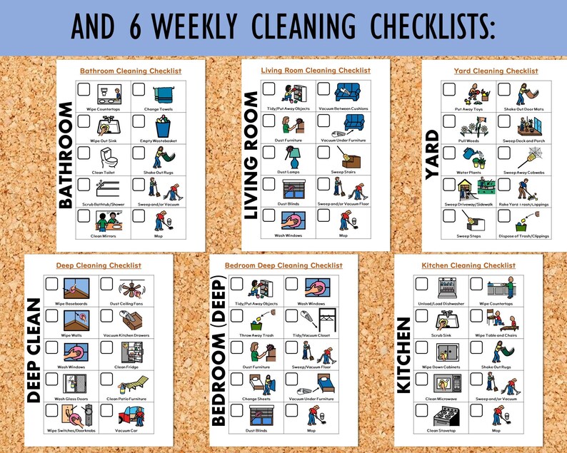 Kids Chore Chart Printable Bundle / Summer Chore Chart / Cleaning List ...