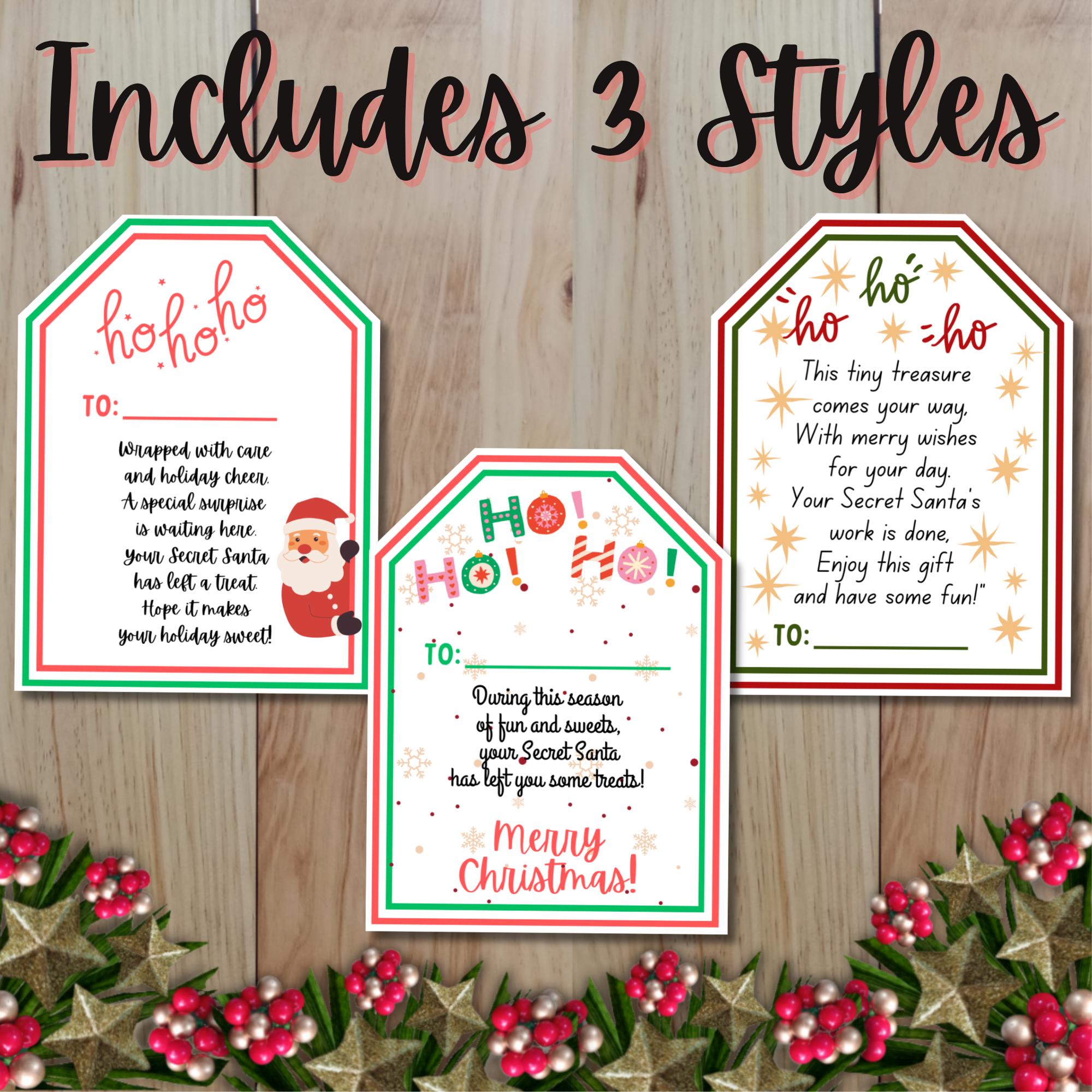 Printable Secret Santa Gift Tags / Editable Secret Santa Tags - Etsy