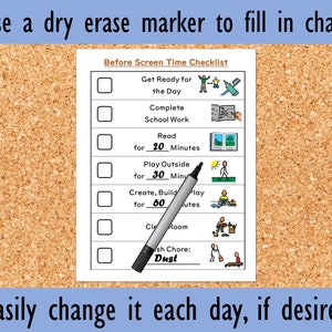 Before Screentime Checklist for Kids - Etsy