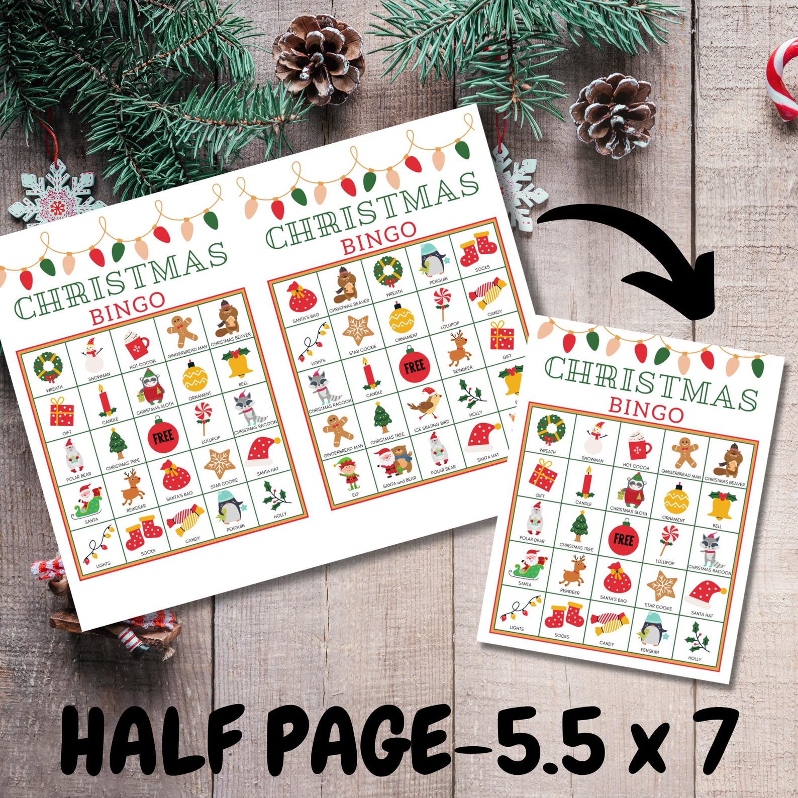 Printable Christmas Bingo Game for Family Celebration or Classroom ...