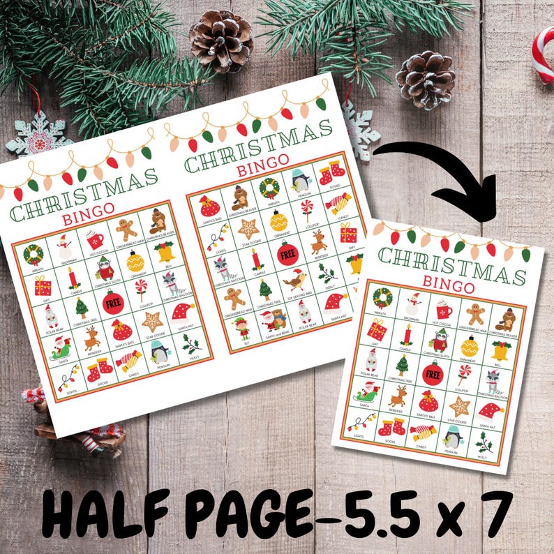 Printable Christmas Bingo Game for Family Celebration or Classroom ...