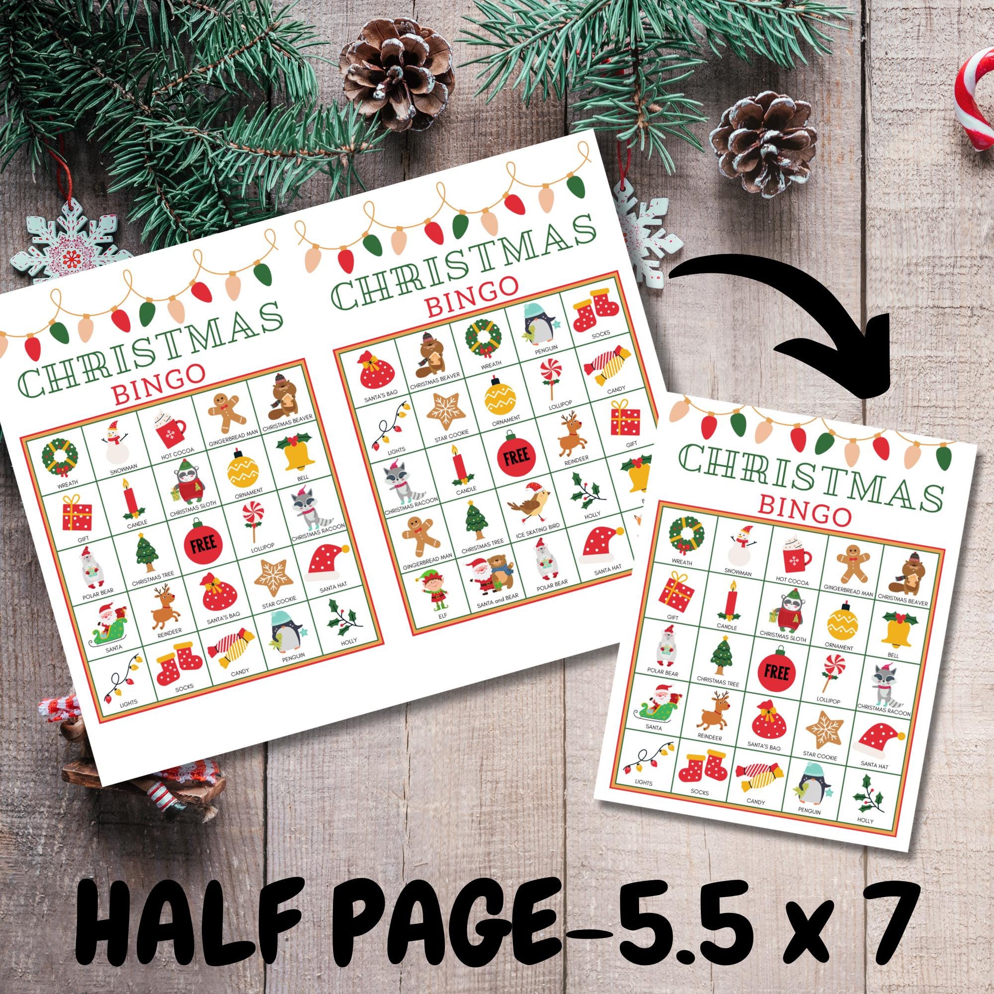 Printable Christmas Bingo Game for Family Celebration or Classroom ...