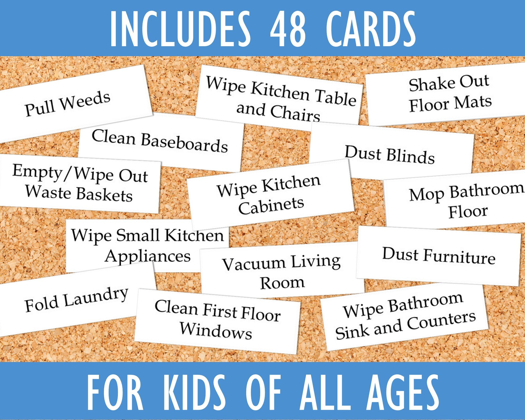 Printable Chore Cards for Kids - Etsy