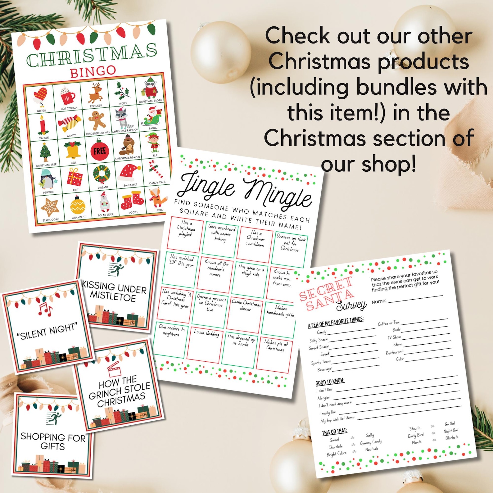 Printable Secret Santa Gift Tags / Editable Secret Santa Tags - Etsy