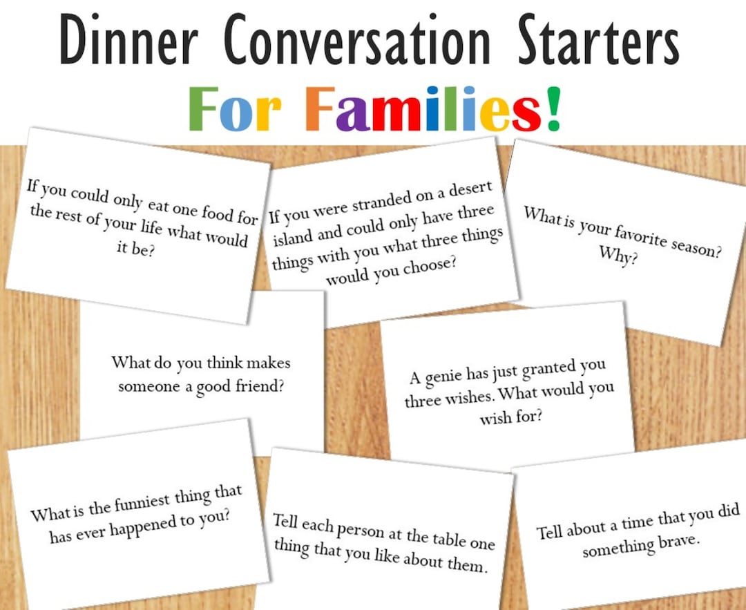 Dinner Conversation Starters for Families - Etsy