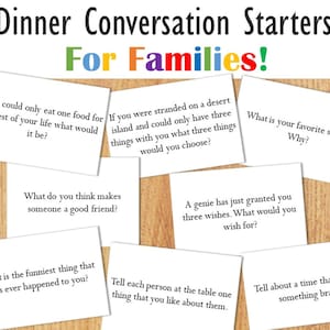 Dinner Conversation Starters for Families - Etsy