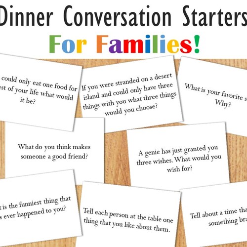 Dinner Conversation Starters for Families - Etsy