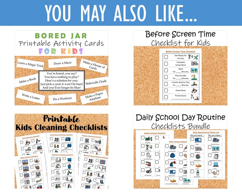 Bedroom Cleaning Checklist Chore Chart for Kids With Pictures - Etsy UK