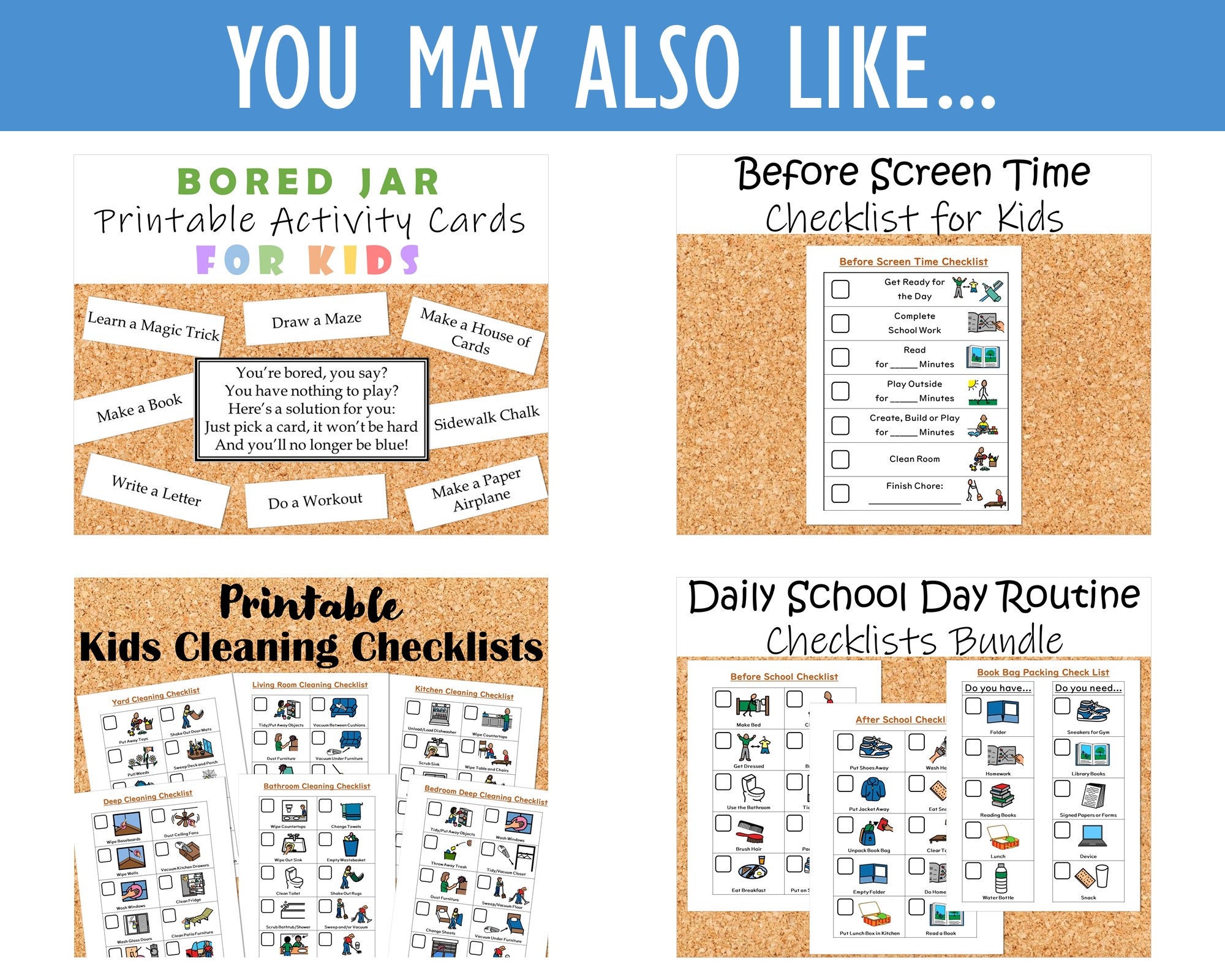 Bedroom Cleaning Checklist Chore Chart for Kids With Pictures - Etsy