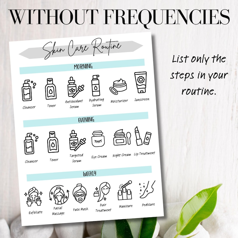 Printable Skincare Routine Template / Editable Skincare Chart / Daily ...