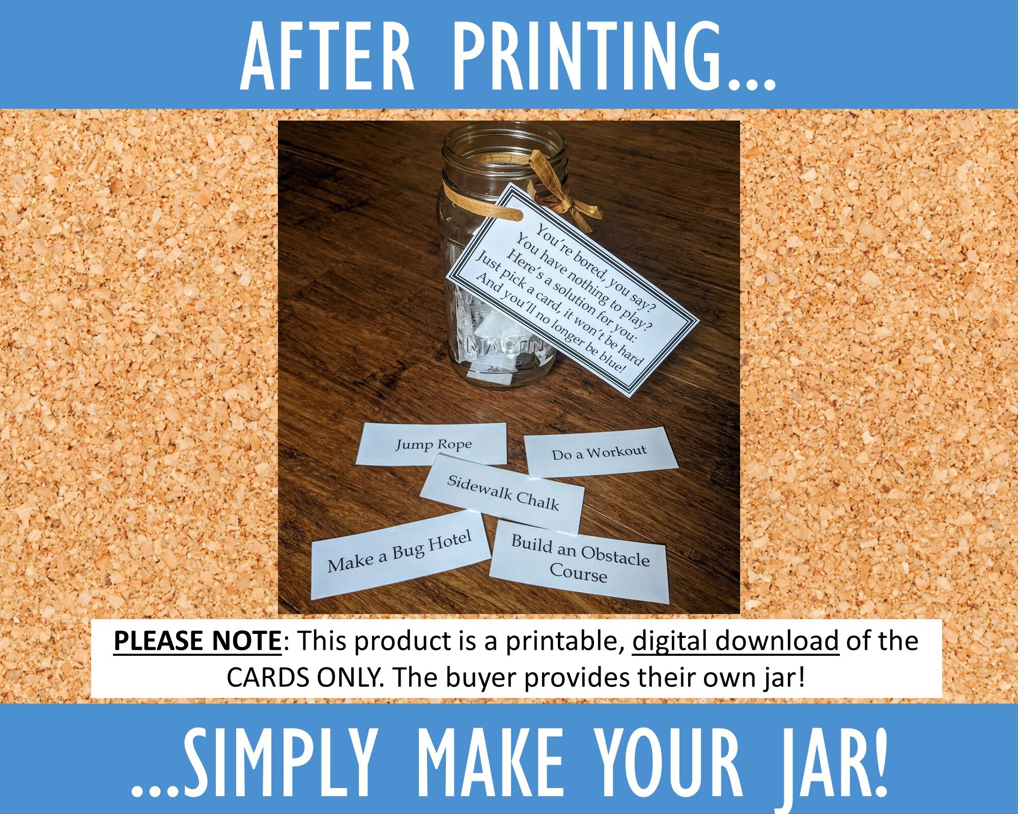 Bored Jar Activity Cards for Kids - Etsy