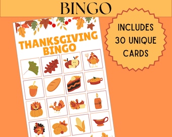 Thanksgiving Bingo Printable, Pink Fall, Friendsgiving Party, Kids ...