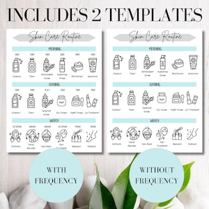 Printable Skincare Routine Template / Editable Skincare Chart / Daily ...