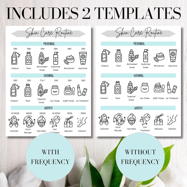 Printable Skincare Routine Template / Editable Skincare Chart / Daily ...