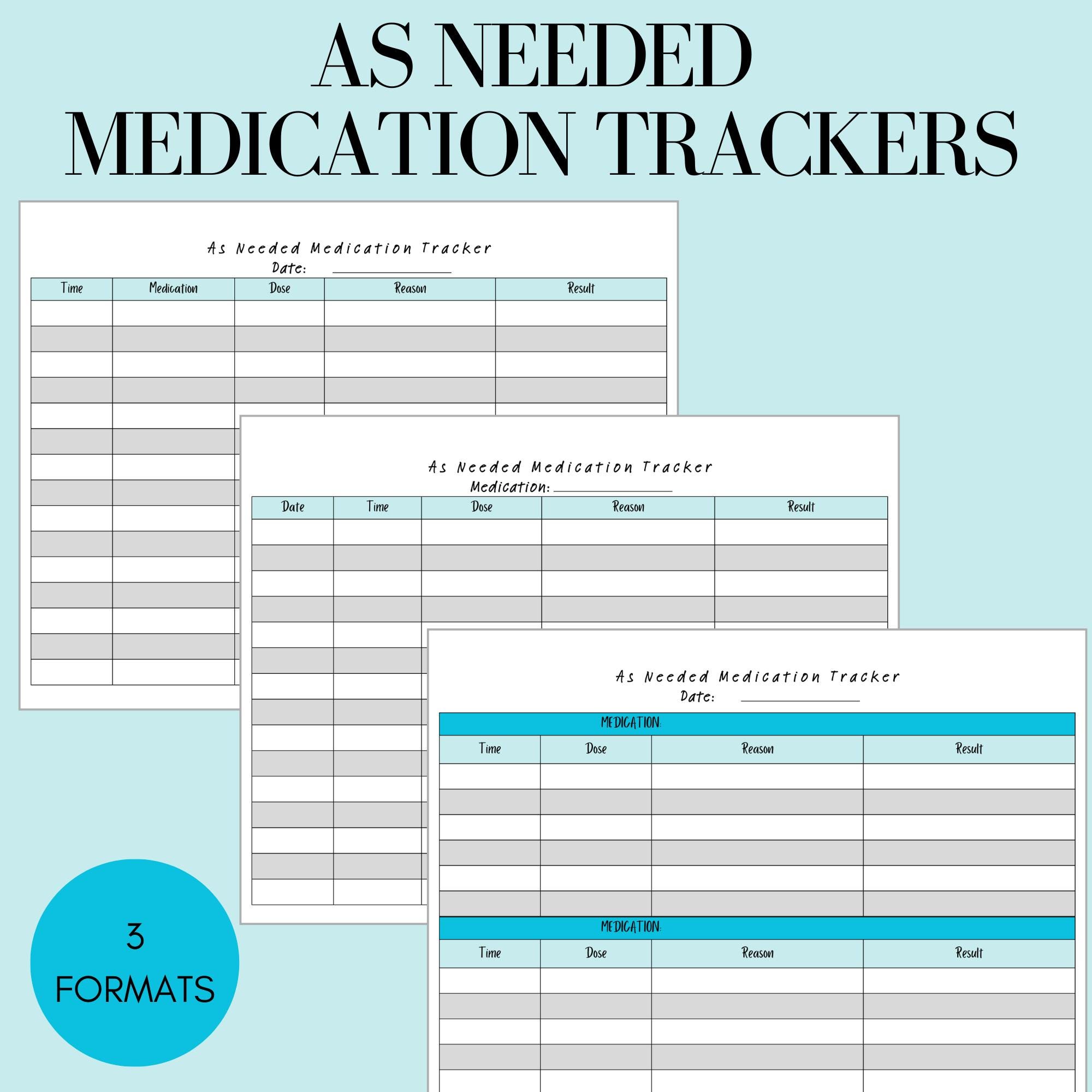 Medication Log / Medication Tracker Printable Template - Etsy