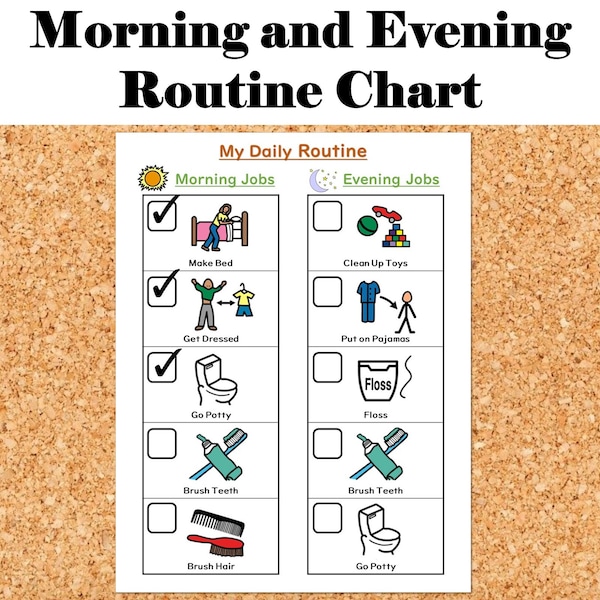Morning and Evening Jobs Chart - Etsy