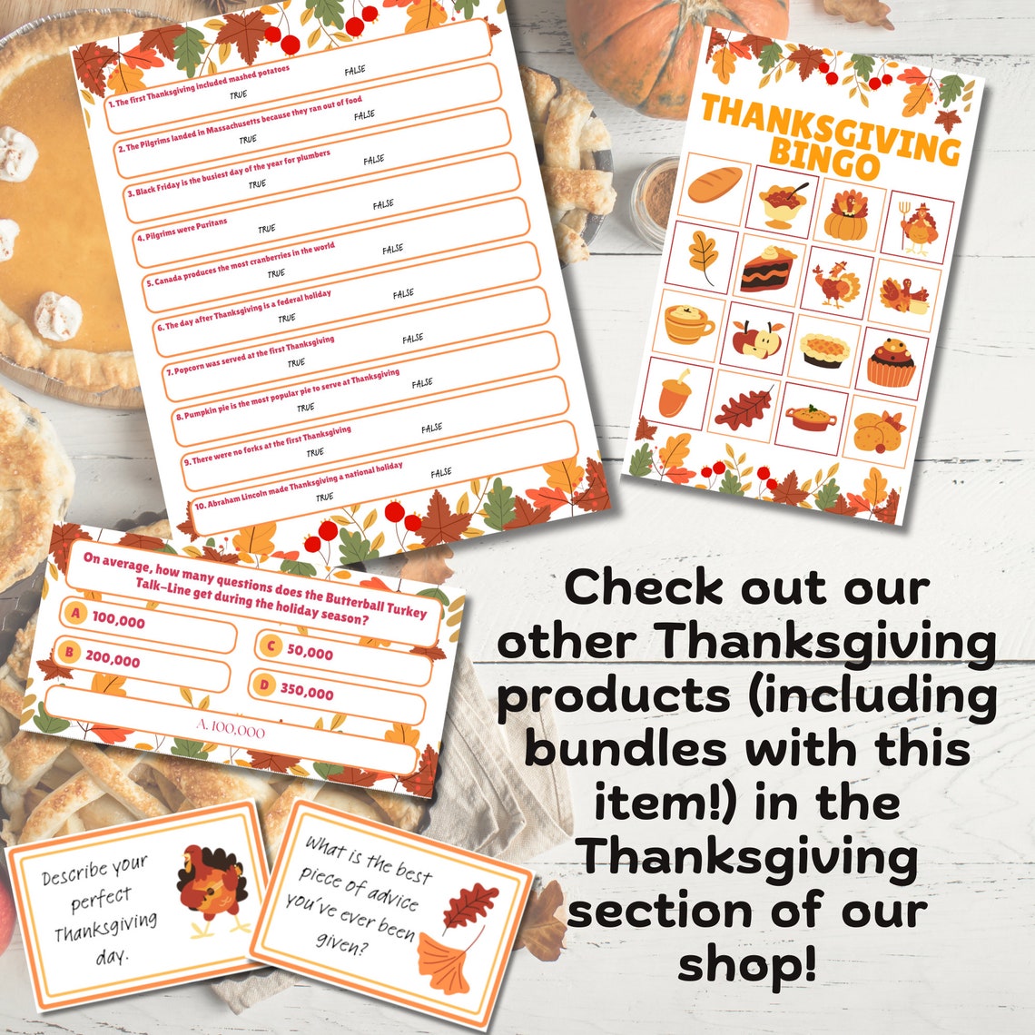 Turkey Trivia Game - Thanksgiving Trivia Friendsgiving Game or Fun ...