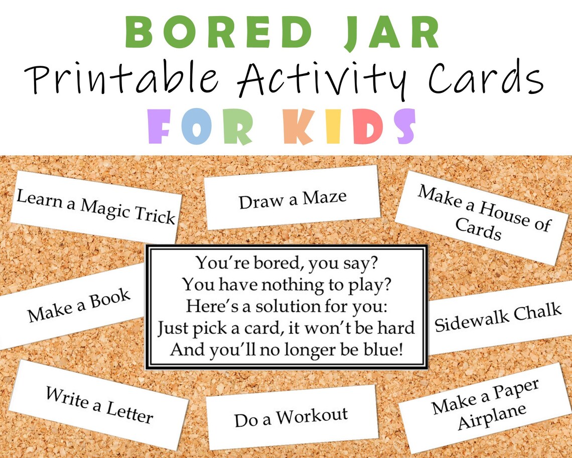 Bored Jar Activity Cards for Kids - Etsy