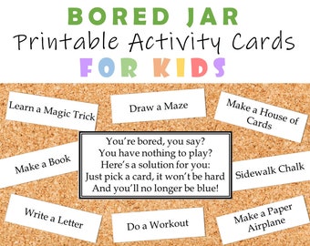 Bored Jar Activity Cards for Kids - Etsy