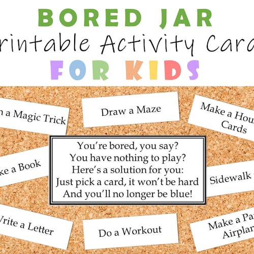 Bored Jar Activity Cards for Kids | Etsy