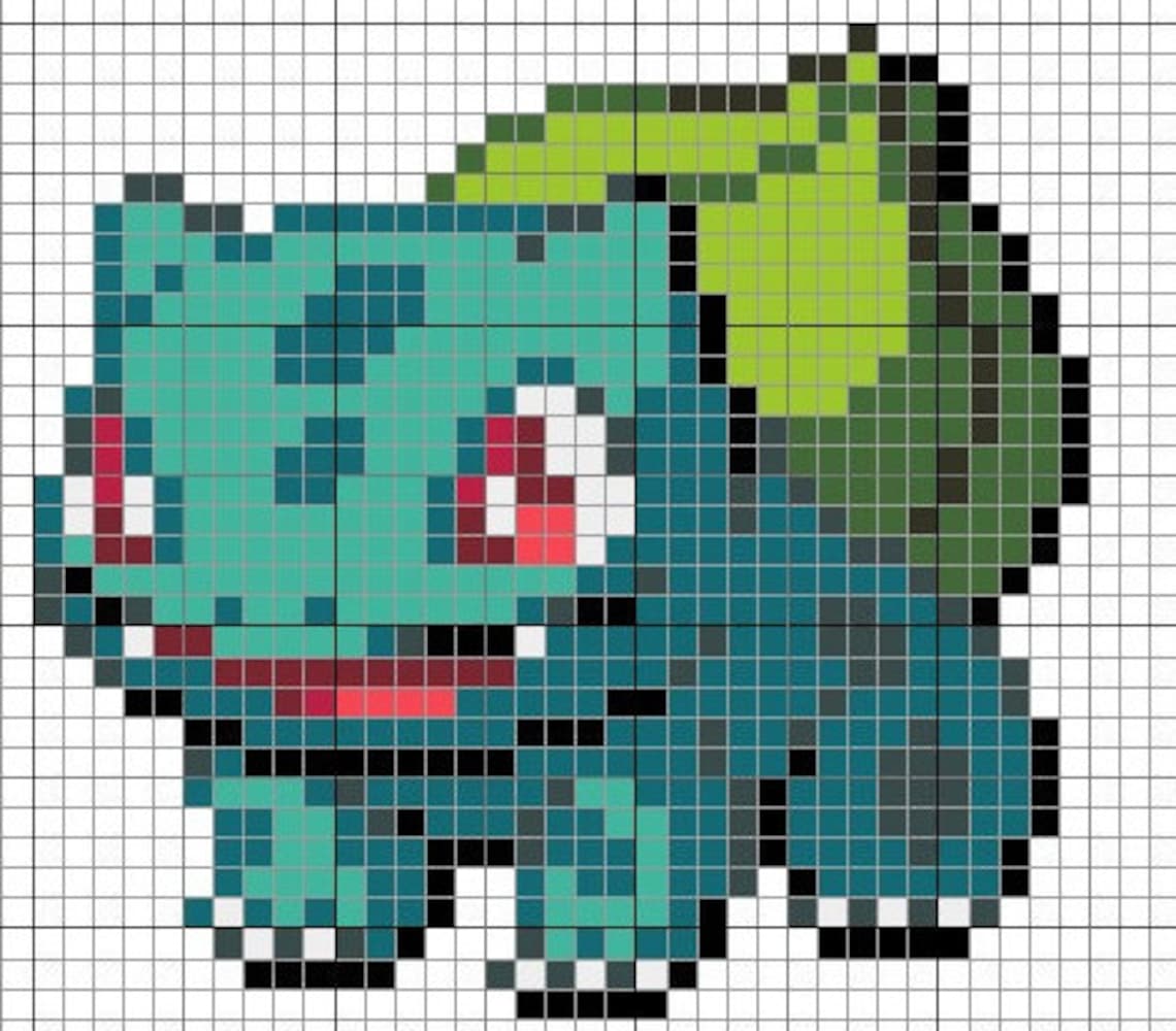 Bulbasaur Sprite Cross Stitch Pattern - Etsy