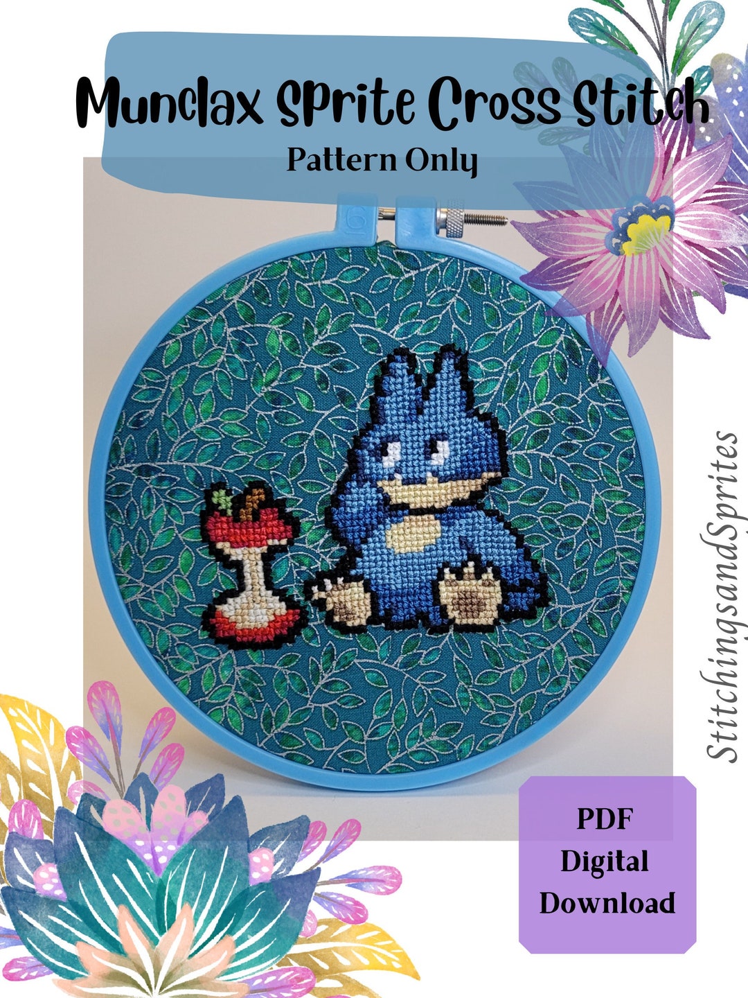 Munchlax Sprite Cross Stitch Pattern - Etsy