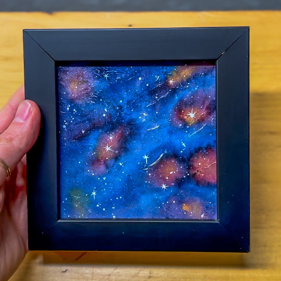 Celestial Skies, Watercolor on Panel, Pacific Northwest, Stars, Space ...