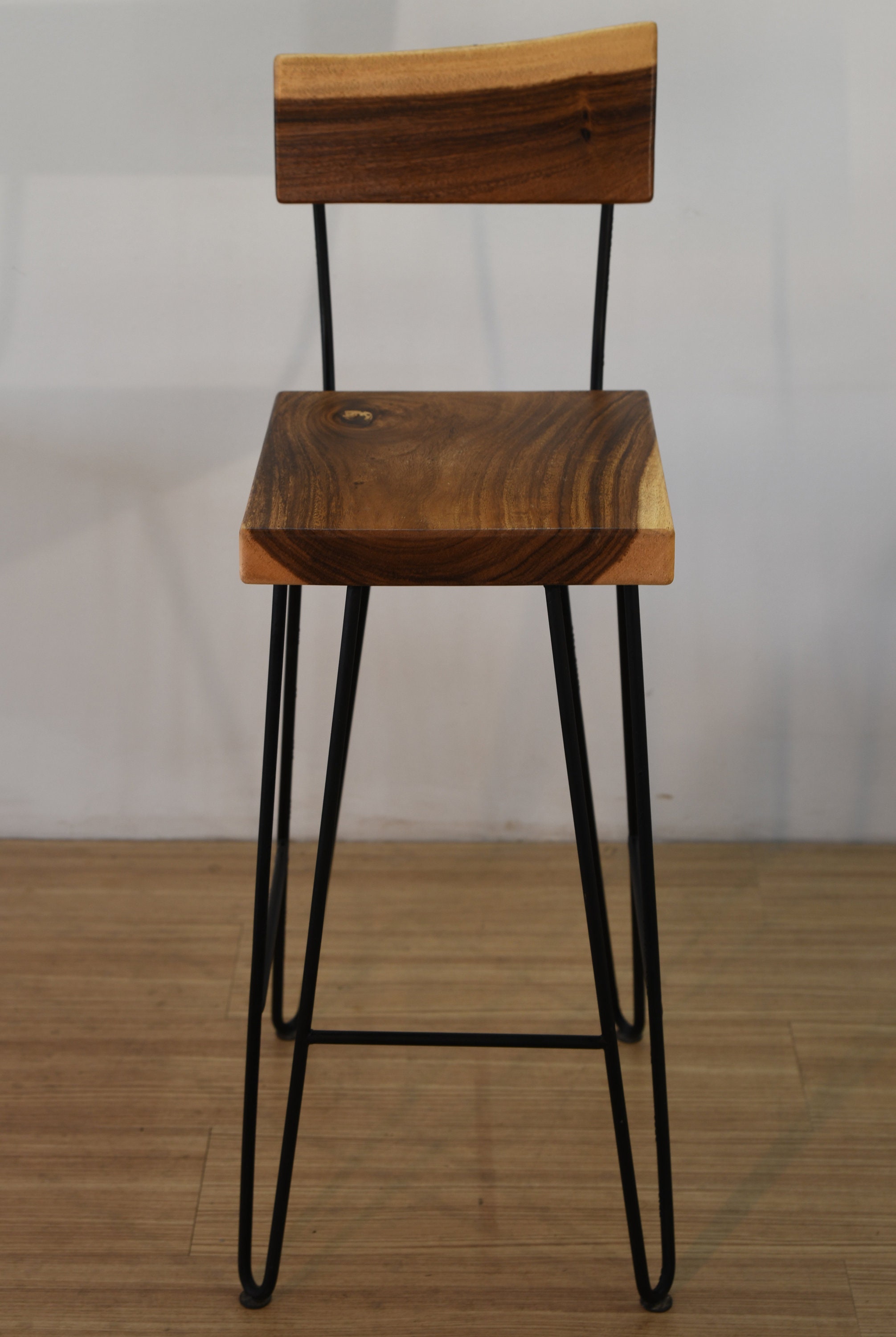 Wood Chair, Solid Wood Monkey Pod / Acacia Wood Long Chair, Bar Chair ...