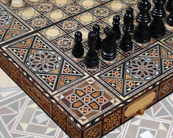 Backgammon Set 21 Inches, Luxury Backgammon Board, HQ Solid Wood ...